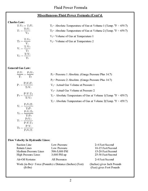 CHAPTER 22: Fluid Power Formula | Power & Motion