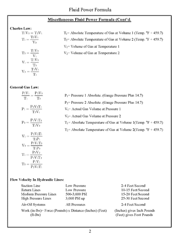 CHAPTER 22: Fluid Power Formula | Power & Motion