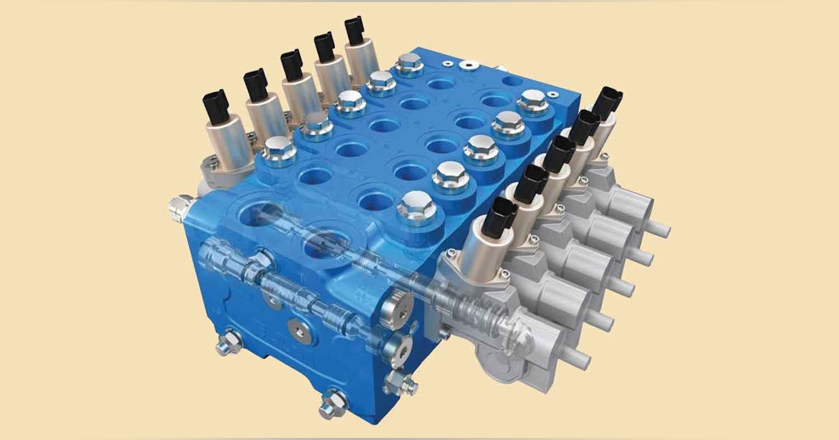 Mobile Hydraulic Sectional Valve Features Load Sensing | Power & Motion Mobile Hydraulic Sectional Valve Features Load Sensing | Power & Motion